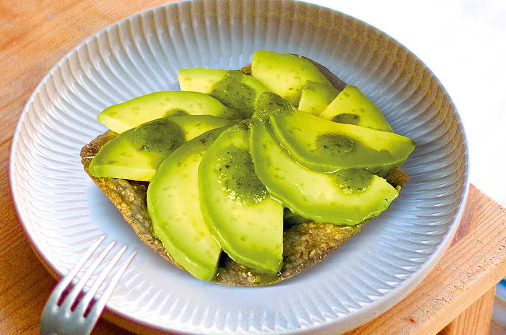 Tostada with Aguachile and Avocado
