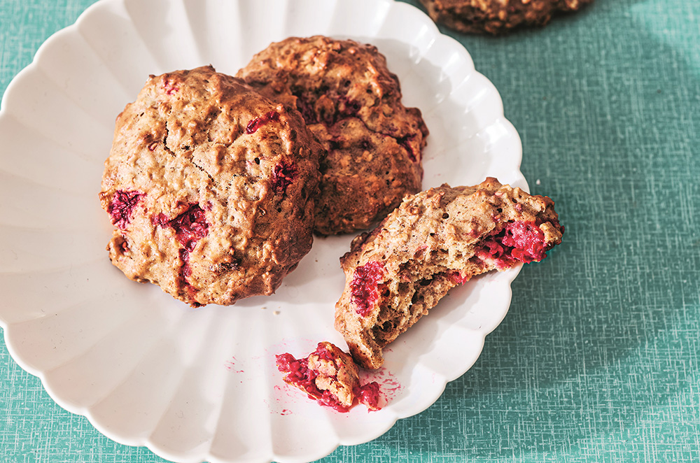 Banana and Raspberry Cookies