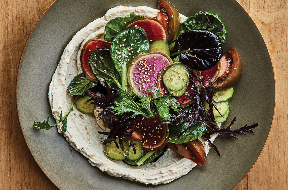 Heirloom Salad, Creamy Sesame-Miso Tofu